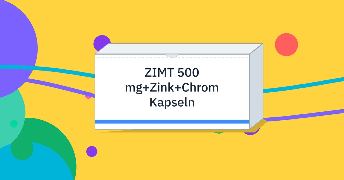 Symbolbild: Packung mit der Aufschrift ZIMT 500 mg+Zink+Chrom Kapseln (PZN 01454855) – Verfügbarkeit und Bezug in Apotheken in Frankfurt am Main