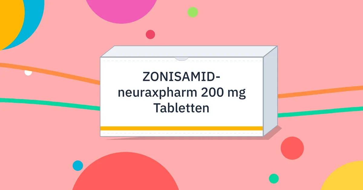 Symbolbild: Packung mit der Aufschrift ZONISAMID-neuraxpharm 200 mg Tabletten (PZN 18135752) – Verfügbarkeit und Bezug in Apotheken in Frankfurt am Main