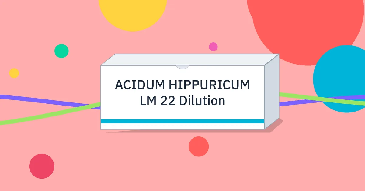 Symbolbild: Packung mit der Aufschrift ACIDUM HIPPURICUM LM 22 Dilution (PZN 13277625) – Verfügbarkeit und Bezug in Apotheken in Frankfurt am Main