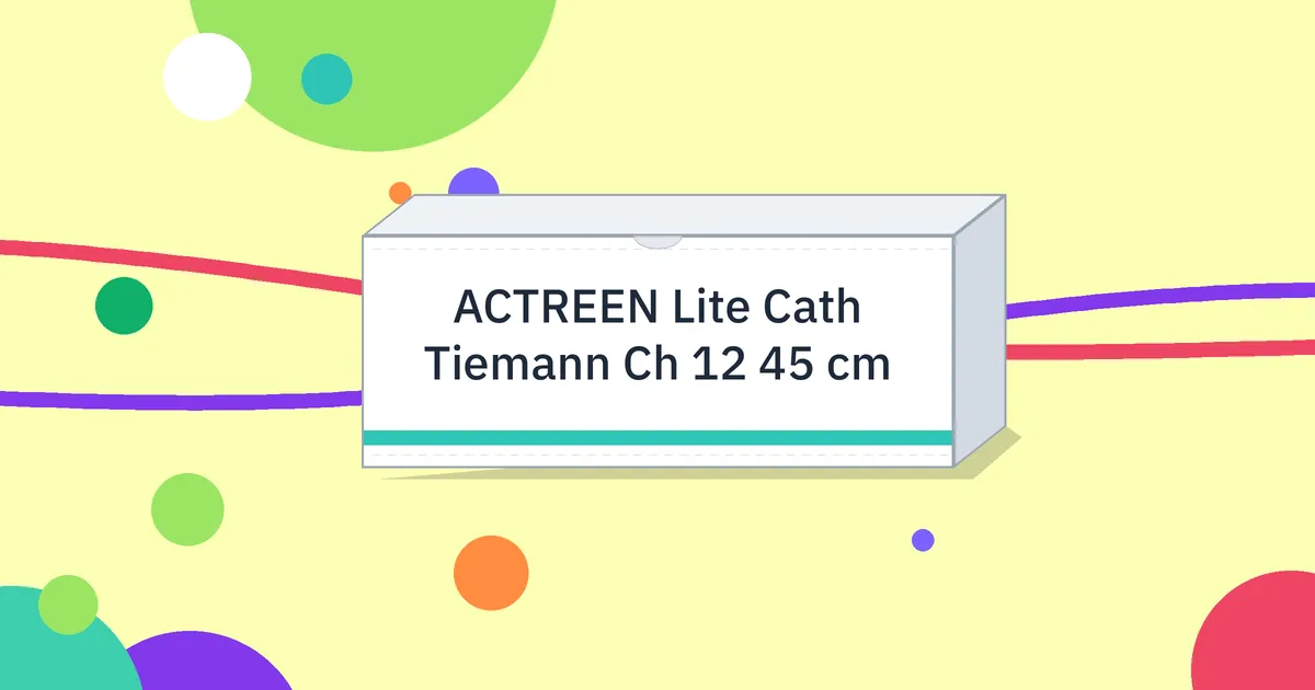 Symbolbild: Packung mit der Aufschrift ACTREEN Lite Cath Tiemann Ch 12 45 cm (PZN 01677673) – Verfügbarkeit und Bezug in Apotheken in Frankfurt am Main