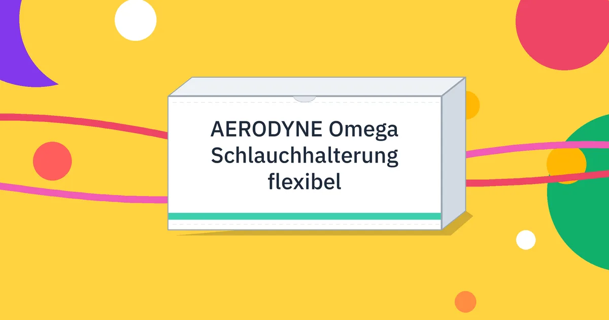 Symbolbild: Packung mit der Aufschrift AERODYNE Omega Schlauchhalterung flexibel (PZN 00508431) – Verfügbarkeit und Bezug in Apotheken in Frankfurt am Main