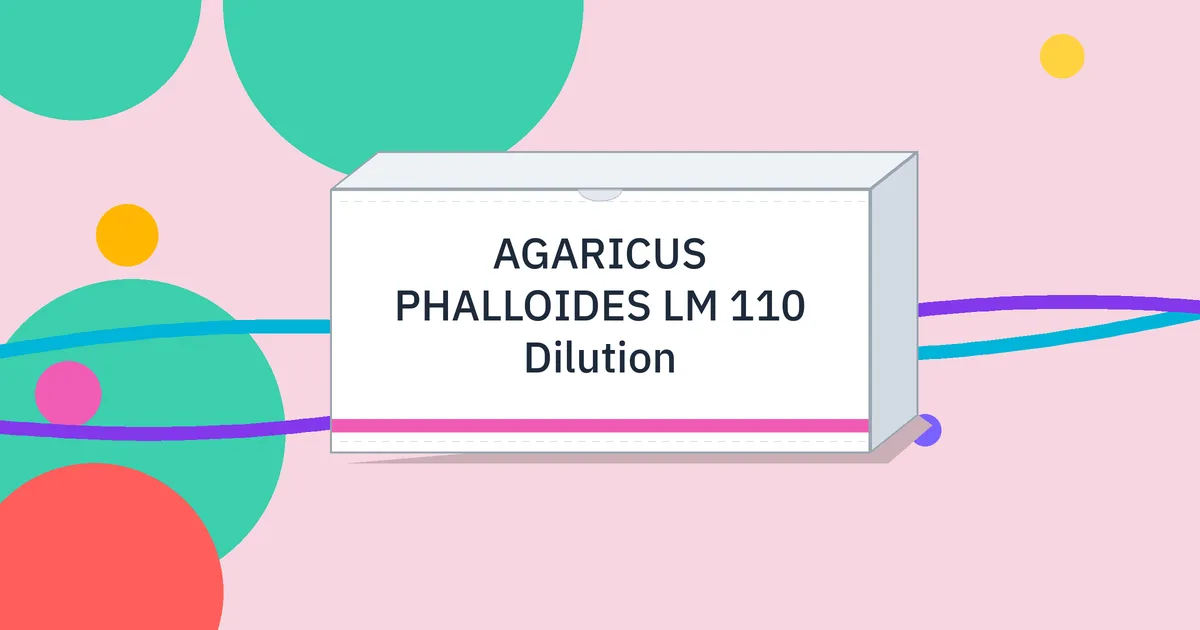 Symbolbild: Packung mit der Aufschrift AGARICUS PHALLOIDES LM 110 Dilution (PZN 13304776) – Verfügbarkeit und Bezug in Apotheken in Frankfurt am Main