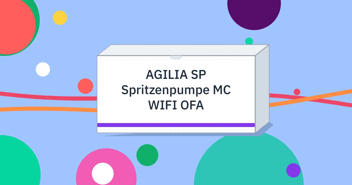 Symbolbild: Packung mit der Aufschrift AGILIA SP Spritzenpumpe MC WIFI OFA (PZN 19152787) – Verfügbarkeit und Bezug in Apotheken in Frankfurt am Main