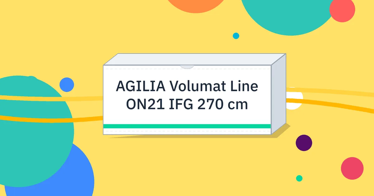 Symbolbild: Packung mit der Aufschrift AGILIA Volumat Line ON21 IFG 270 cm (PZN 07424022) – Verfügbarkeit und Bezug in Apotheken in Frankfurt am Main