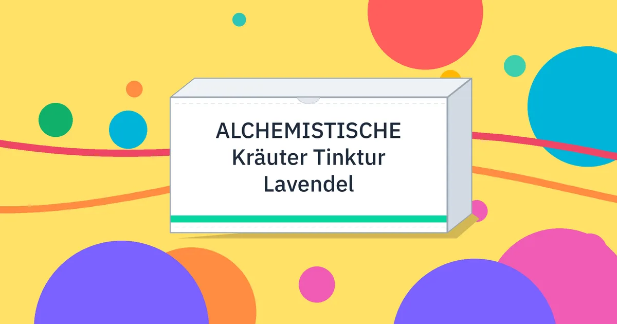 Symbolbild: Packung mit der Aufschrift ALCHEMISTISCHE Kräuter Tinktur Lavendel (PZN 17418353) – Verfügbarkeit und Bezug in Apotheken in Frankfurt am Main