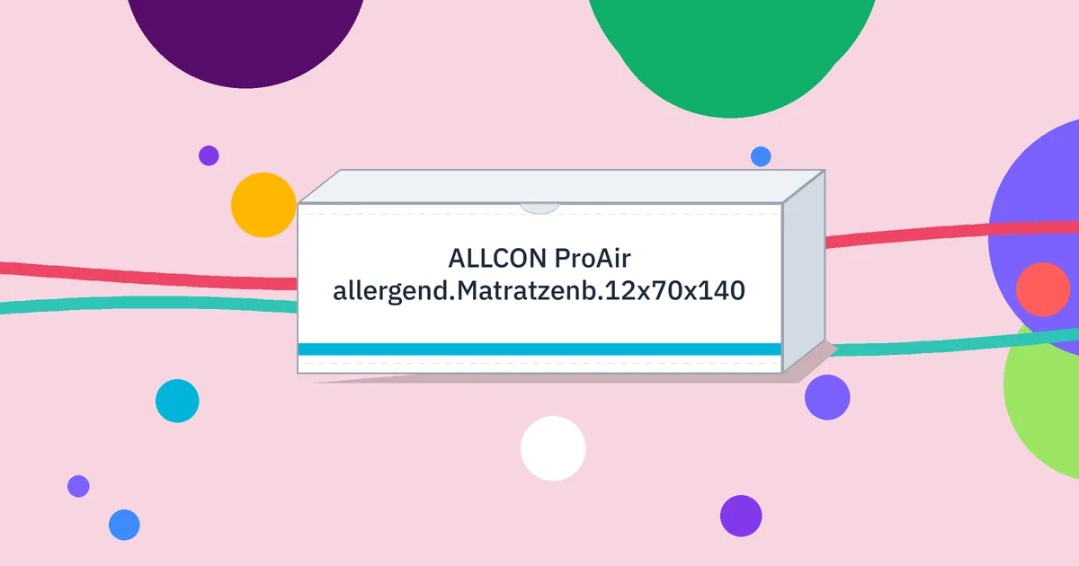 Symbolbild: Packung mit der Aufschrift ALLCON ProAir allergend.Matratzenb.12x70x140 (PZN 13475621) – Verfügbarkeit und Bezug in Apotheken in Frankfurt am Main