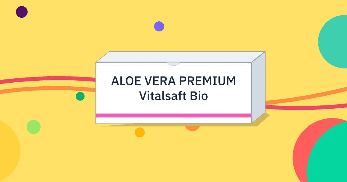Symbolbild: Packung mit der Aufschrift ALOE VERA PREMIUM Vitalsaft Bio (PZN 02398372) – Verfügbarkeit und Bezug in Apotheken in Frankfurt am Main