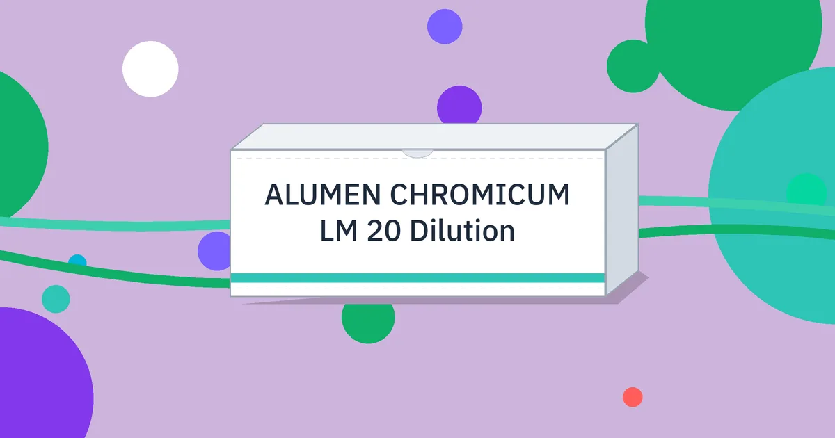 Symbolbild: Packung mit der Aufschrift ALUMEN CHROMICUM LM 20 Dilution (PZN 13315840) – Verfügbarkeit und Bezug in Apotheken in Frankfurt am Main
