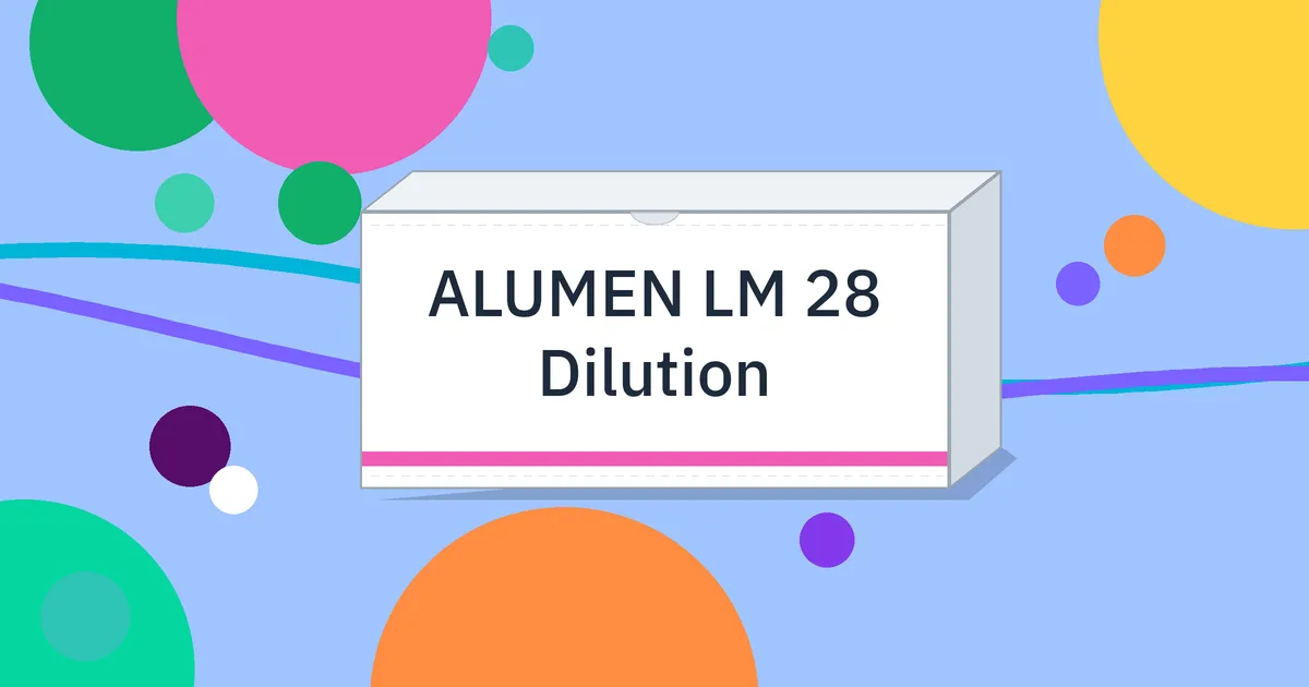 Symbolbild: Packung mit der Aufschrift ALUMEN LM 28 Dilution (PZN 12758216) – Verfügbarkeit und Bezug in Apotheken in Frankfurt am Main