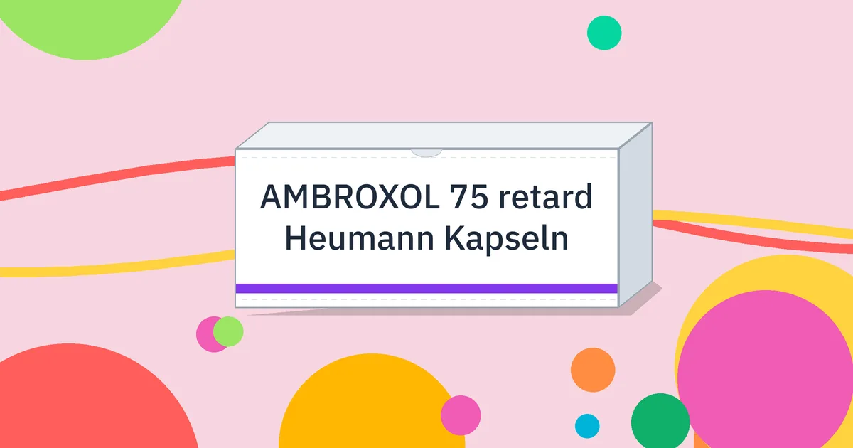 Symbolbild: Packung mit der Aufschrift AMBROXOL 75 retard Heumann Kapseln (PZN 03882176) – Verfügbarkeit und Bezug in Apotheken in Frankfurt am Main