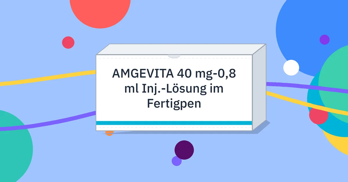 Symbolbild: Packung mit der Aufschrift AMGEVITA 40 mg-0,8 ml Inj.-Lösung im Fertigpen (PZN 16022877) – Verfügbarkeit und Bezug in Apotheken in Frankfurt am Main