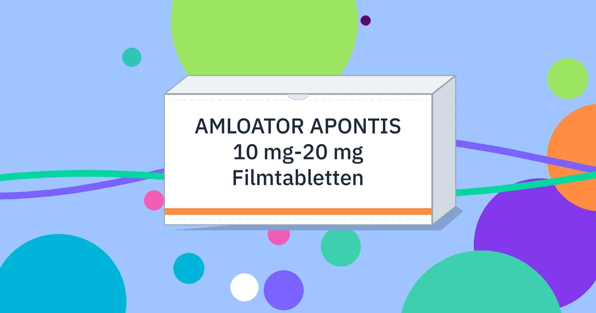 Symbolbild: Packung mit der Aufschrift AMLOATOR APONTIS 10 mg-20 mg Filmtabletten (PZN 17824030) – Verfügbarkeit und Bezug in Apotheken in Frankfurt am Main