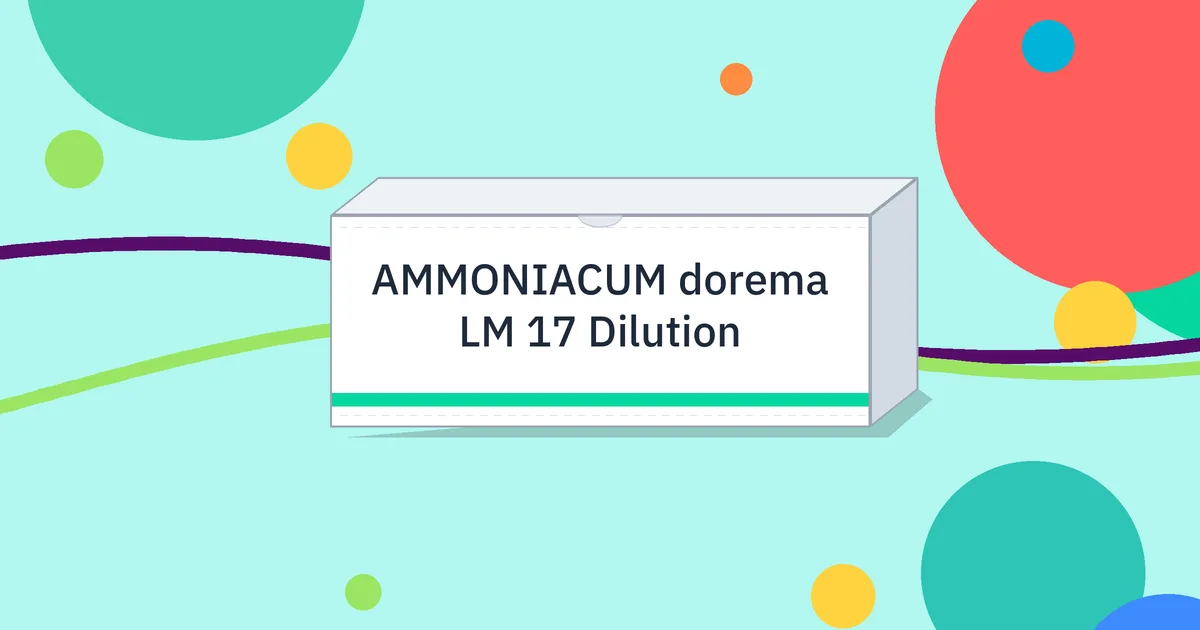 Symbolbild: Packung mit der Aufschrift AMMONIACUM dorema LM 17 Dilution (PZN 13319068) – Verfügbarkeit und Bezug in Apotheken in Frankfurt am Main