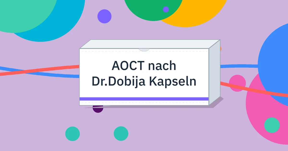 Symbolbild: Packung mit der Aufschrift AOCT nach Dr.Dobija Kapseln (PZN 19457736) – Verfügbarkeit und Bezug in Apotheken in Frankfurt am Main