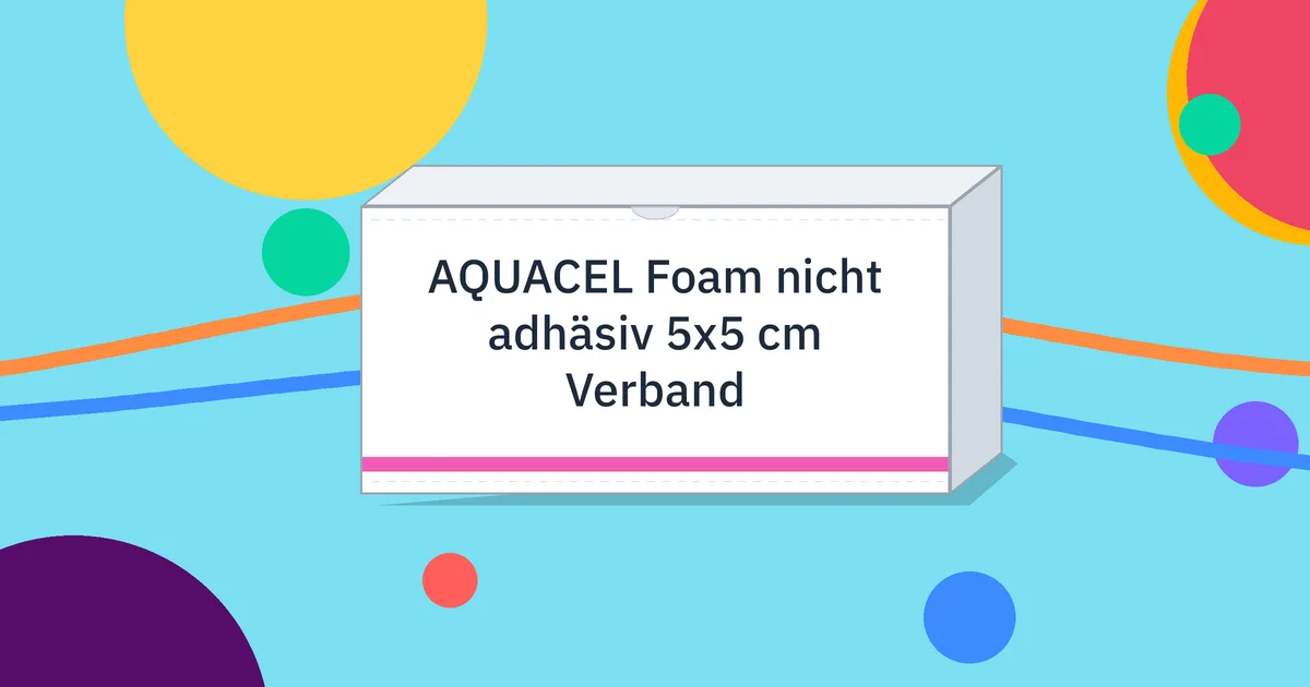Symbolbild: Packung mit der Aufschrift AQUACEL Foam nicht adhäsiv 5x5 cm Verband (PZN 19556941) – Verfügbarkeit und Bezug in Apotheken in Frankfurt am Main
