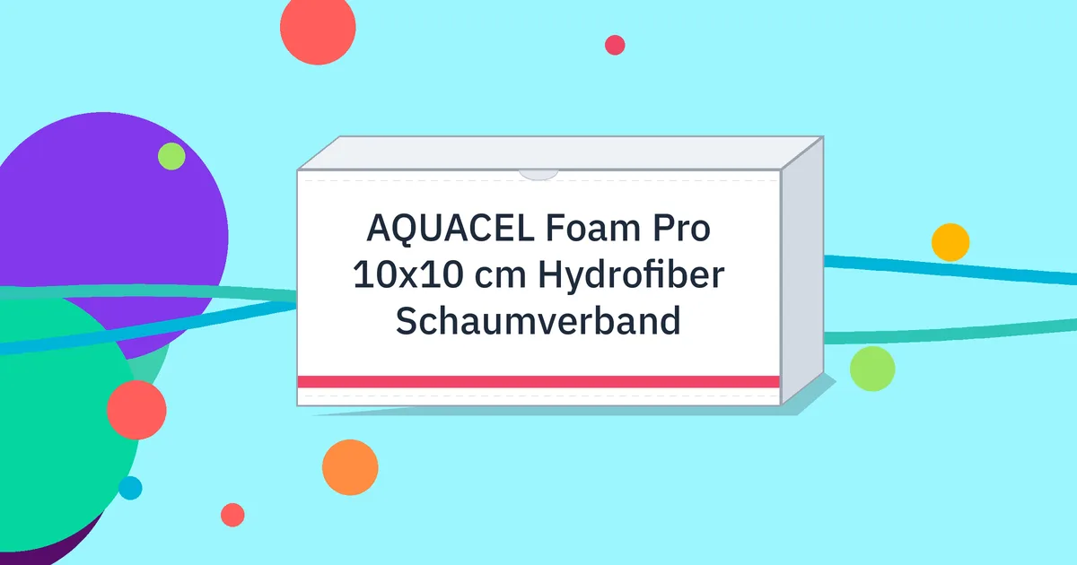 Symbolbild: Packung mit der Aufschrift AQUACEL Foam Pro 10x10 cm Hydrofiber Schaumverband (PZN 19347976) – Verfügbarkeit und Bezug in Apotheken in Frankfurt am Main