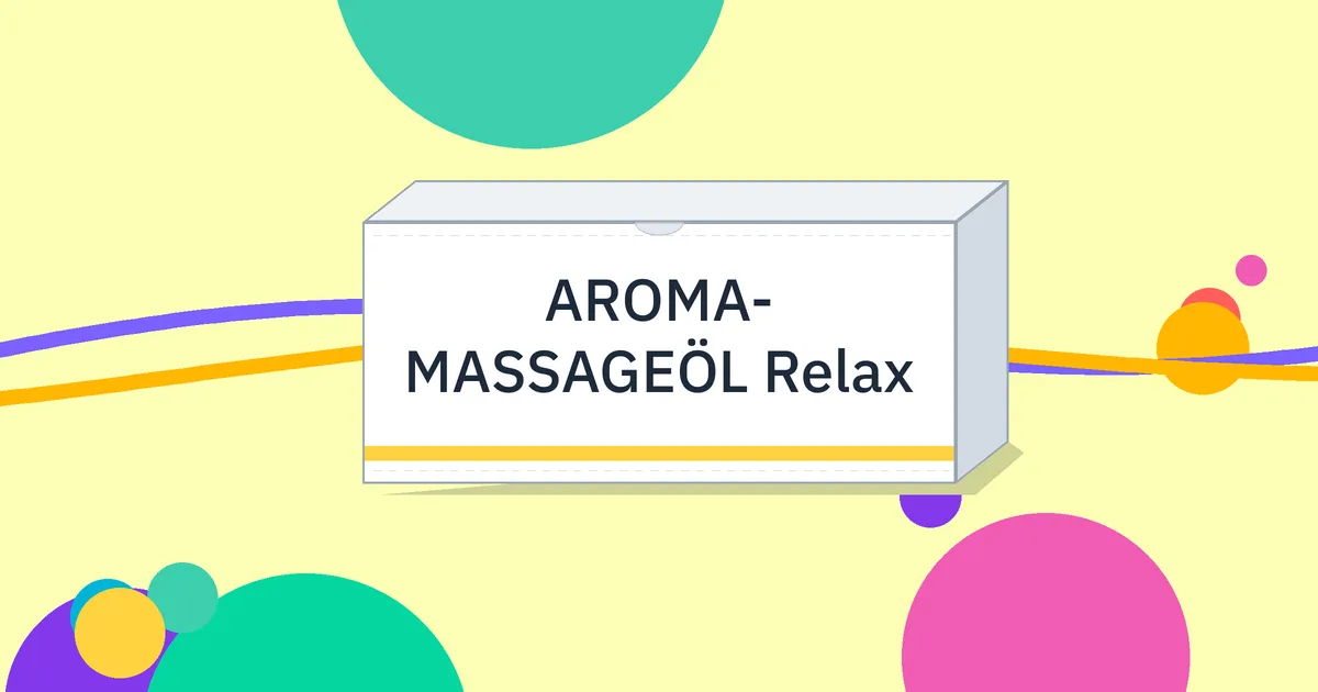 Symbolbild: Packung mit der Aufschrift AROMA-MASSAGEÖL Relax (PZN 07240842) – Verfügbarkeit und Bezug in Apotheken in Frankfurt am Main