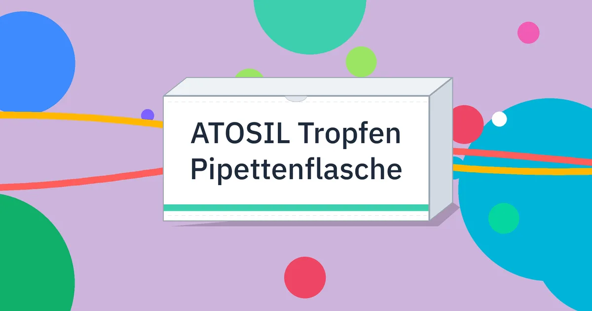 Symbolbild: Packung mit der Aufschrift ATOSIL Tropfen Pipettenflasche (PZN 07228344) – Verfügbarkeit und Bezug in Apotheken in Frankfurt am Main