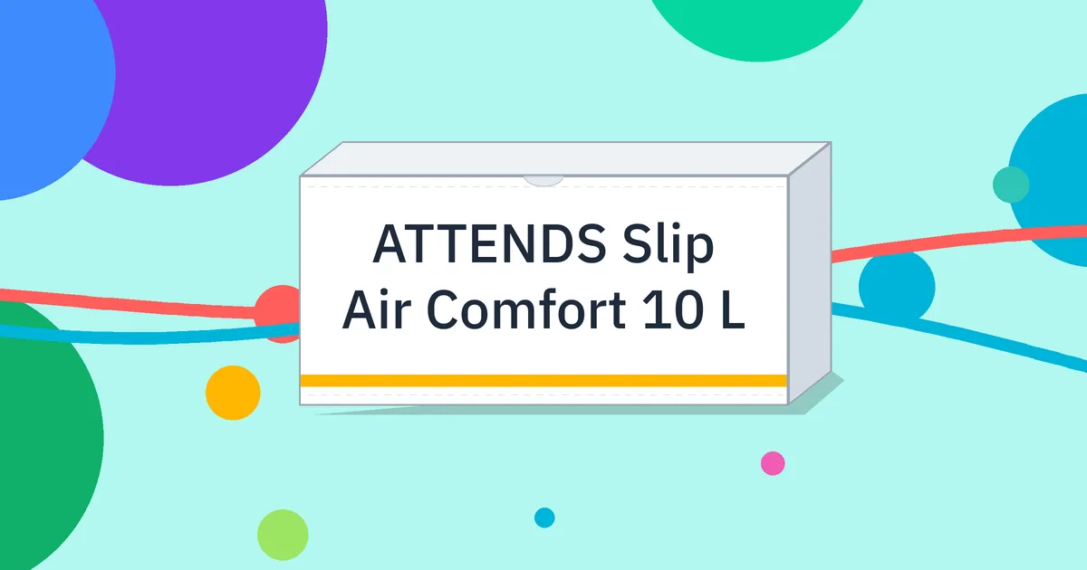Symbolbild: Packung mit der Aufschrift ATTENDS Slip Air Comfort 10 L (PZN 19385132) – Verfügbarkeit und Bezug in Apotheken in Frankfurt am Main