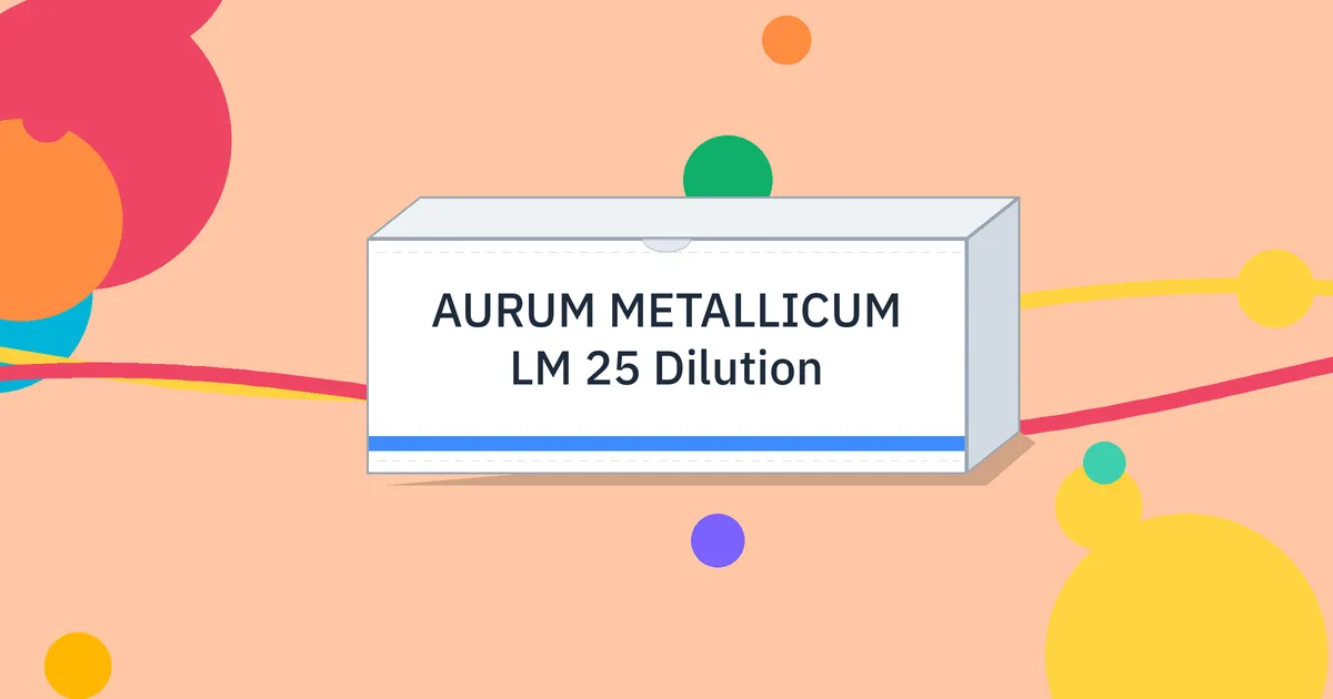 Symbolbild: Packung mit der Aufschrift AURUM METALLICUM LM 25 Dilution (PZN 12785236) – Verfügbarkeit und Bezug in Apotheken in Frankfurt am Main