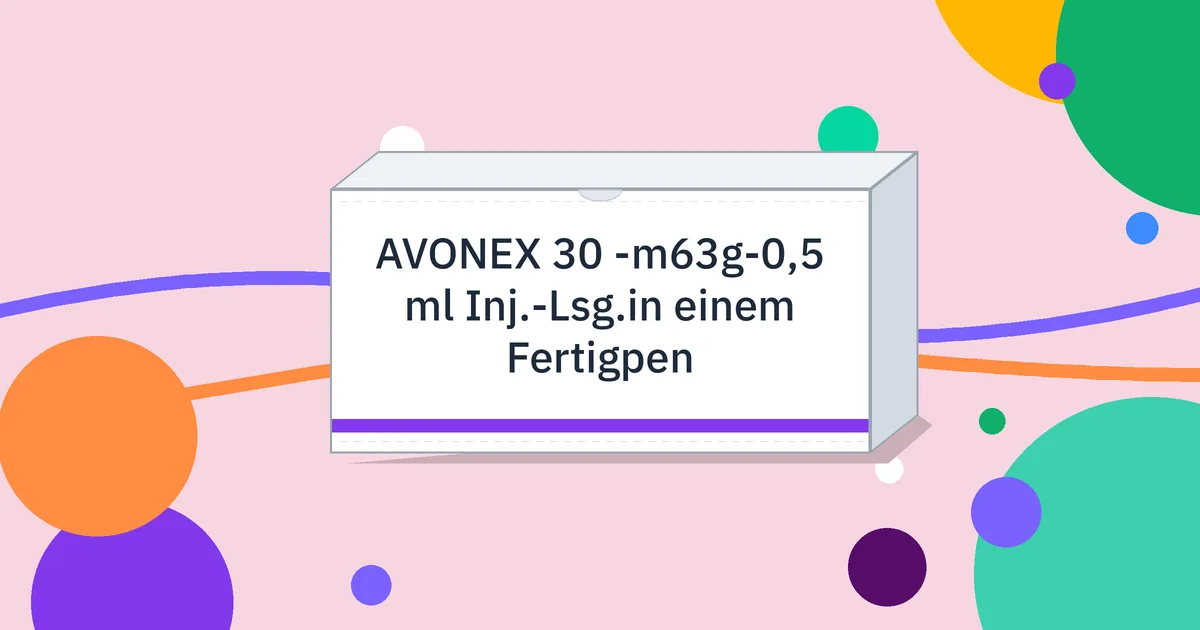 Symbolbild: Packung mit der Aufschrift AVONEX 30 -m63g-0,5 ml Inj.-Lsg.in einem Fertigpen (PZN 14217594) – Verfügbarkeit und Bezug in Apotheken in Frankfurt am Main