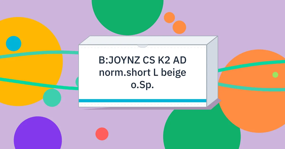 Symbolbild: Packung mit der Aufschrift B:JOYNZ CS K2 AD norm.short L beige o.Sp. (PZN 20528708) – Verfügbarkeit und Bezug in Apotheken in Frankfurt am Main