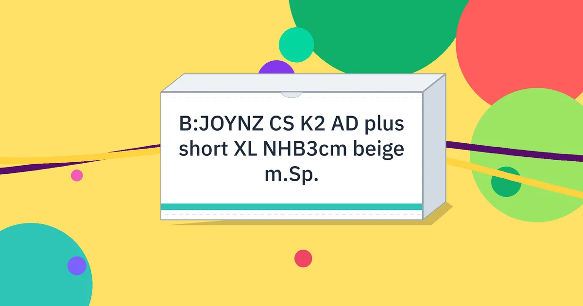 Symbolbild: Packung mit der Aufschrift B:JOYNZ CS K2 AD plus short XL NHB3cm beige m.Sp. (PZN 20527092) – Verfügbarkeit und Bezug in Apotheken in Frankfurt am Main
