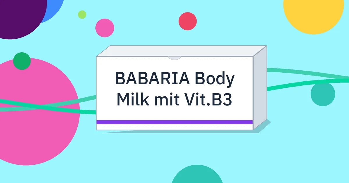 Symbolbild: Packung mit der Aufschrift BABARIA Body Milk mit Vit.B3 (PZN 17271826) – Verfügbarkeit und Bezug in Apotheken in Frankfurt am Main