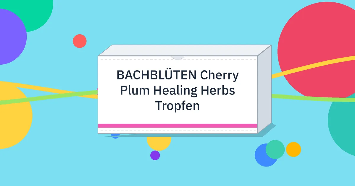 Symbolbild: Packung mit der Aufschrift BACHBLÜTEN Cherry Plum Healing Herbs Tropfen (PZN 07364395) – Verfügbarkeit und Bezug in Apotheken in Frankfurt am Main