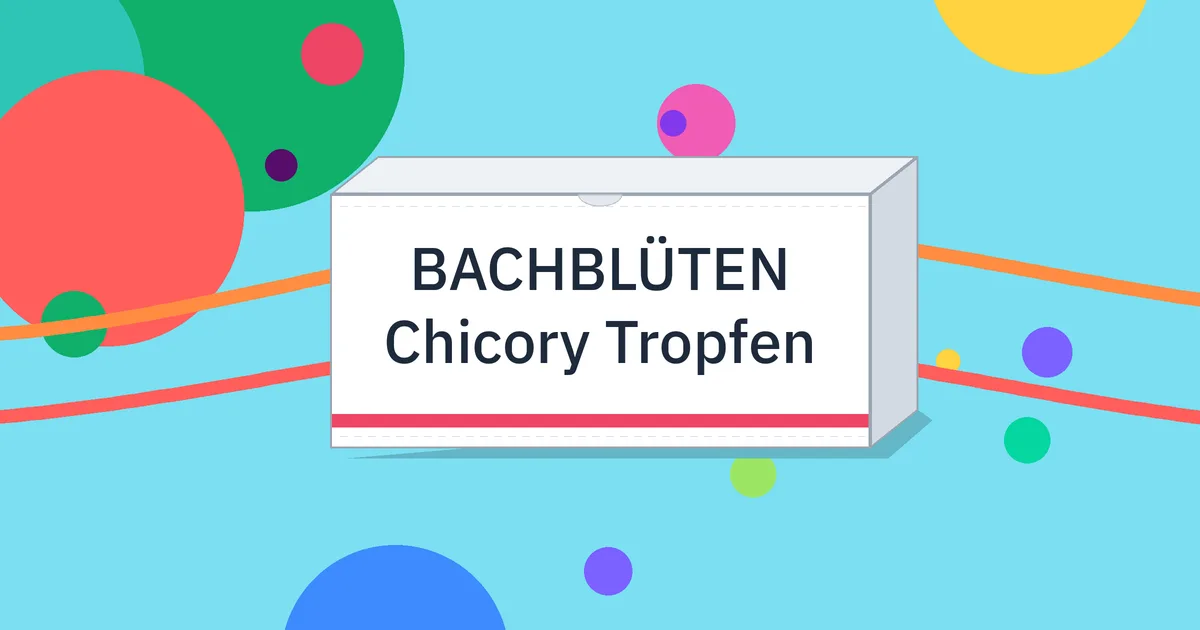 Symbolbild: Packung mit der Aufschrift BACHBLÜTEN Chicory Tropfen (PZN 00053232) – Verfügbarkeit und Bezug in Apotheken in Frankfurt am Main