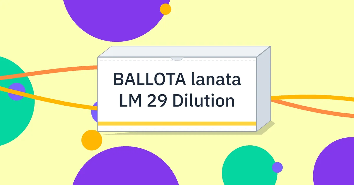 Symbolbild: Packung mit der Aufschrift BALLOTA lanata LM 29 Dilution (PZN 13374363) – Verfügbarkeit und Bezug in Apotheken in Frankfurt am Main