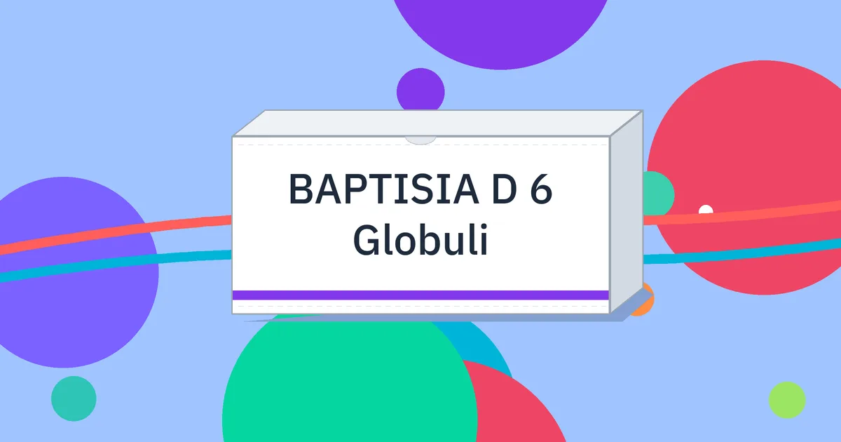 Symbolbild: Packung mit der Aufschrift BAPTISIA D 6 Globuli (PZN 04206603) – Verfügbarkeit und Bezug in Apotheken in Frankfurt am Main