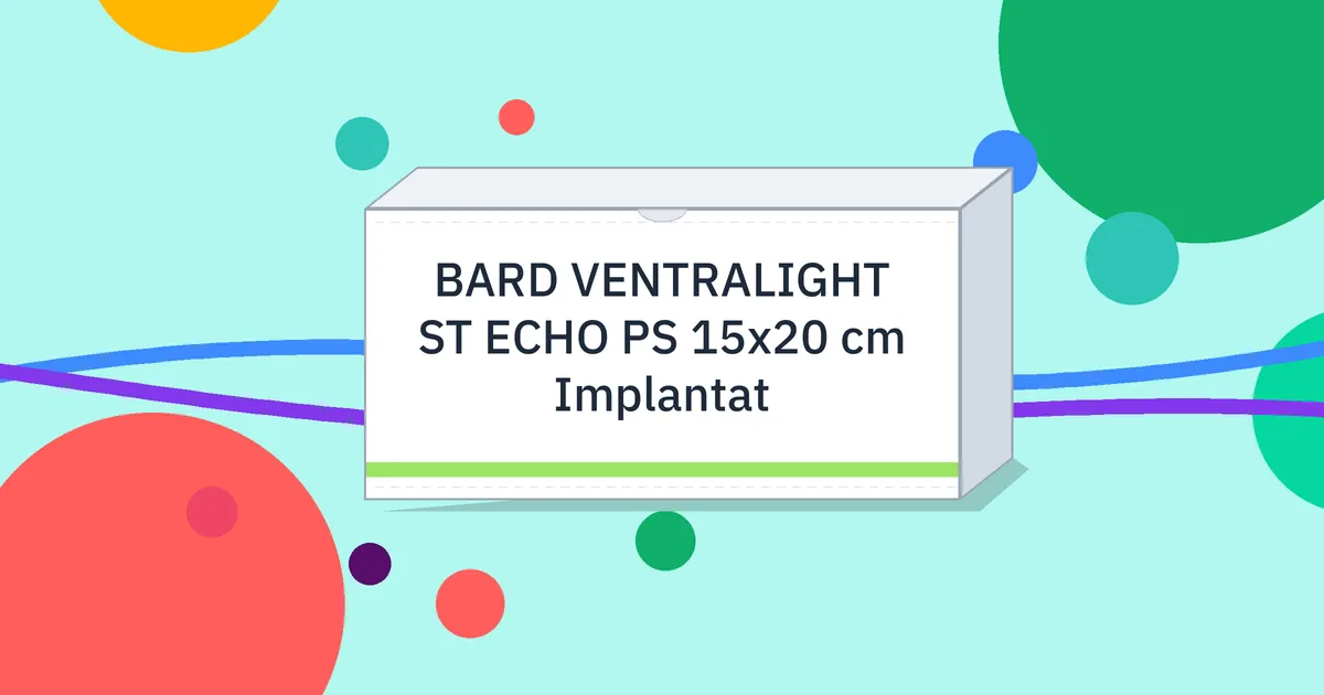 Symbolbild: Packung mit der Aufschrift BARD VENTRALIGHT ST ECHO PS 15x20 cm Implantat (PZN 04016110) – Verfügbarkeit und Bezug in Apotheken in Frankfurt am Main