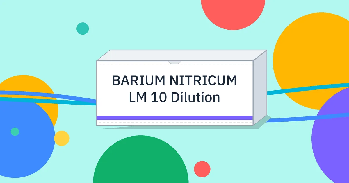 Symbolbild: Packung mit der Aufschrift BARIUM NITRICUM LM 10 Dilution (PZN 13377433) – Verfügbarkeit und Bezug in Apotheken in Frankfurt am Main