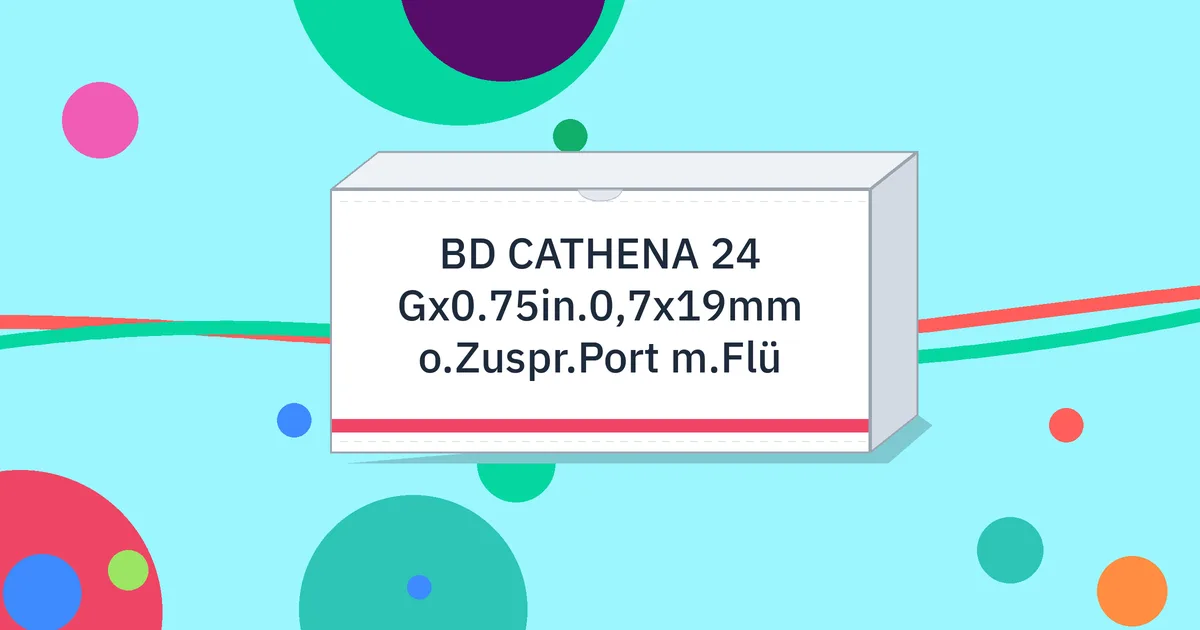 Symbolbild: Packung mit der Aufschrift BD CATHENA 24 Gx0.75in.0,7x19mm o.Zuspr.Port m.Flü (PZN 16934779) – Verfügbarkeit und Bezug in Apotheken in Frankfurt am Main