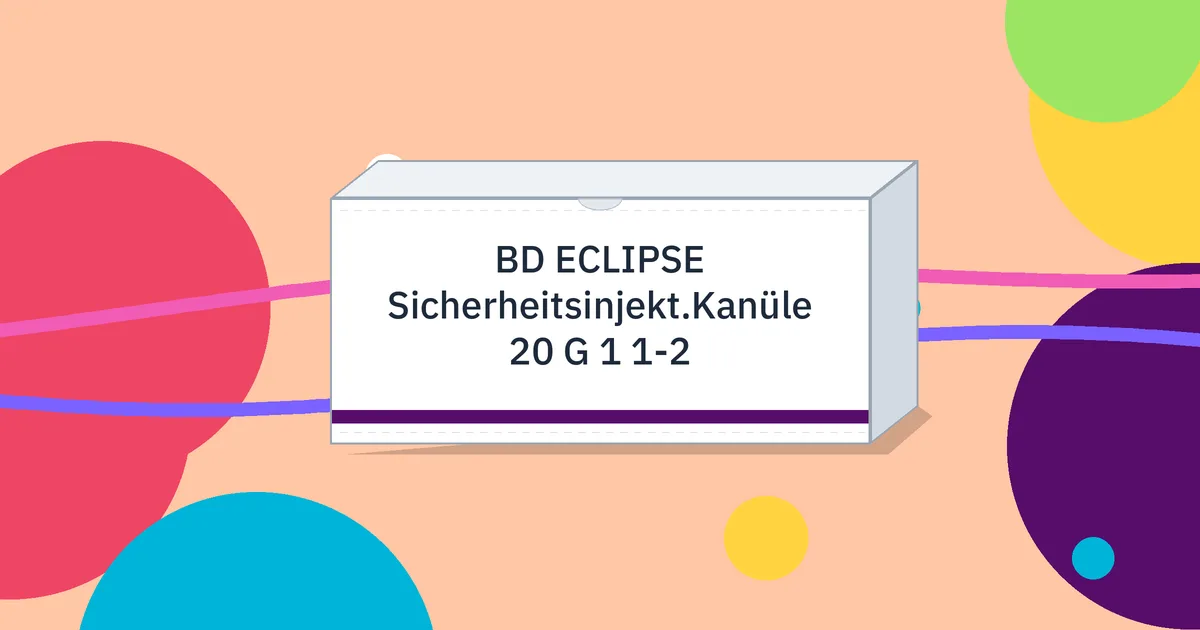 Symbolbild: Packung mit der Aufschrift BD ECLIPSE Sicherheitsinjekt.Kanüle 20 G 1 1-2 (PZN 06802858) – Verfügbarkeit und Bezug in Apotheken in Frankfurt am Main