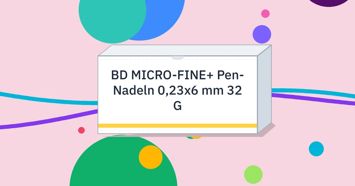 Symbolbild: Packung mit der Aufschrift BD MICRO-FINE+ Pen-Nadeln 0,23x6 mm 32 G (PZN 19547652) – Verfügbarkeit und Bezug in Apotheken in Frankfurt am Main