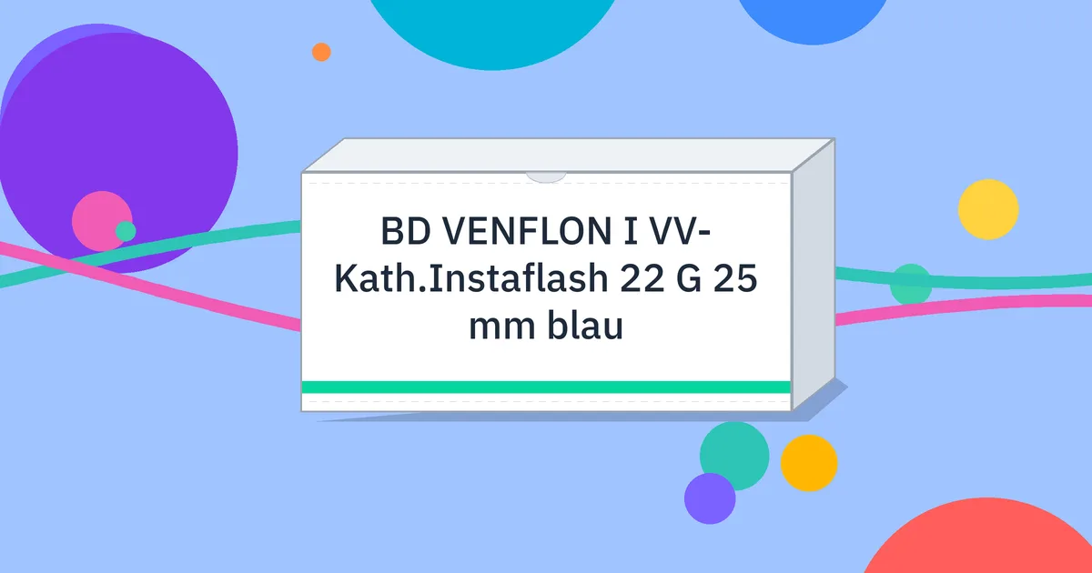 Symbolbild: Packung mit der Aufschrift BD VENFLON I VV-Kath.Instaflash 22 G 25 mm blau (PZN 20274099) – Verfügbarkeit und Bezug in Apotheken in Frankfurt am Main
