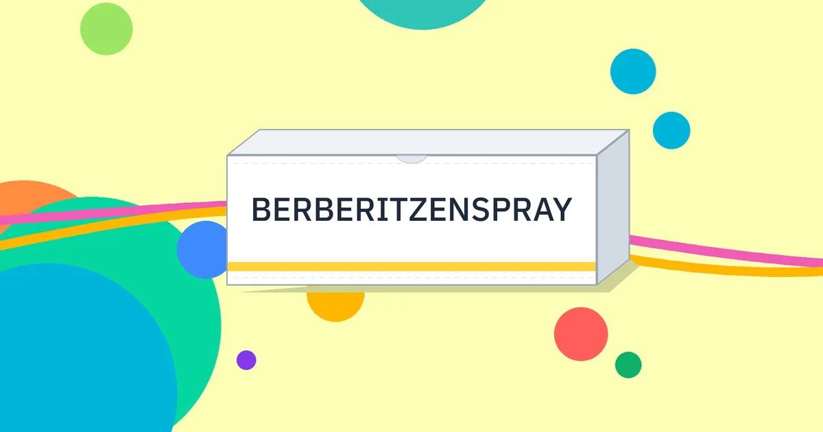 Symbolbild: Packung mit der Aufschrift BERBERITZENSPRAY (PZN 11712100) – Verfügbarkeit und Bezug in Apotheken in Frankfurt am Main