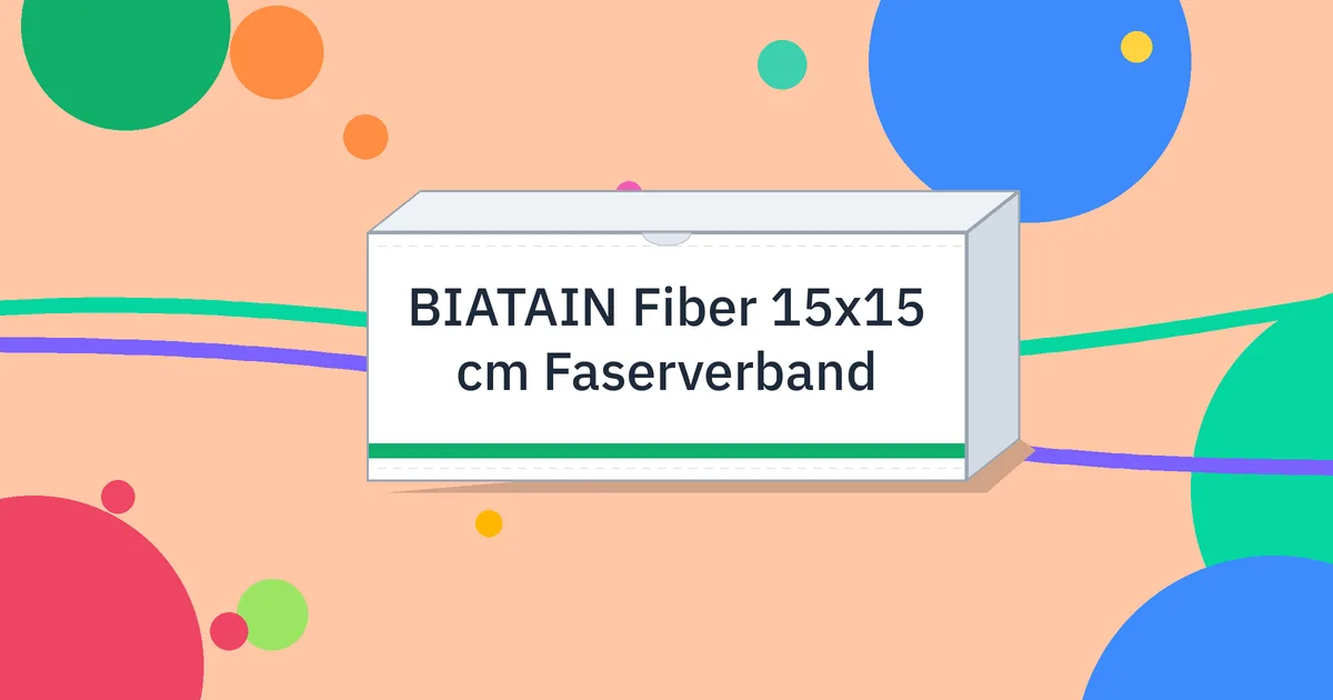 Symbolbild: Packung mit der Aufschrift BIATAIN Fiber 15x15 cm Faserverband (PZN 16822827) – Verfügbarkeit und Bezug in Apotheken in Frankfurt am Main