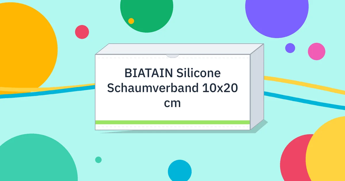 Symbolbild: Packung mit der Aufschrift BIATAIN Silicone Schaumverband 10x20 cm (PZN 20344546) – Verfügbarkeit und Bezug in Apotheken in Frankfurt am Main