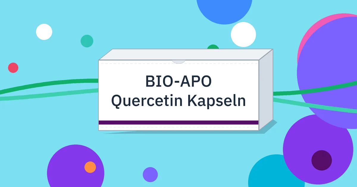 Symbolbild: Packung mit der Aufschrift BIO-APO Quercetin Kapseln (PZN 19964769) – Verfügbarkeit und Bezug in Apotheken in Frankfurt am Main