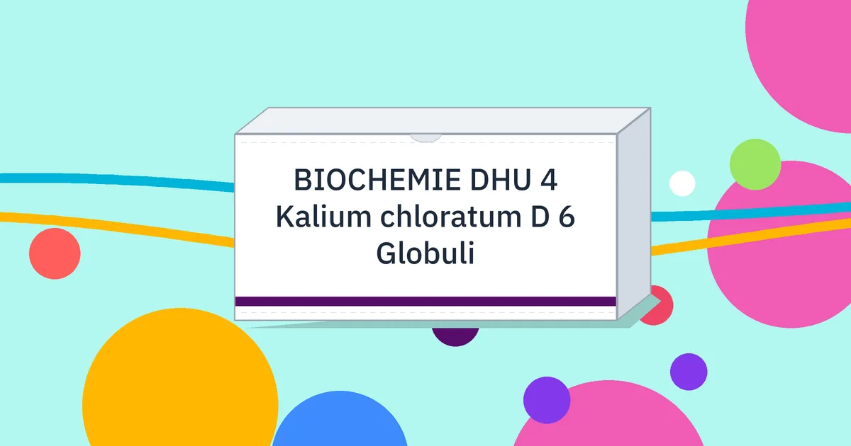 Symbolbild: Packung mit der Aufschrift BIOCHEMIE DHU 4 Kalium chloratum D 6 Globuli (PZN 10545893) – Verfügbarkeit und Bezug in Apotheken in Frankfurt am Main