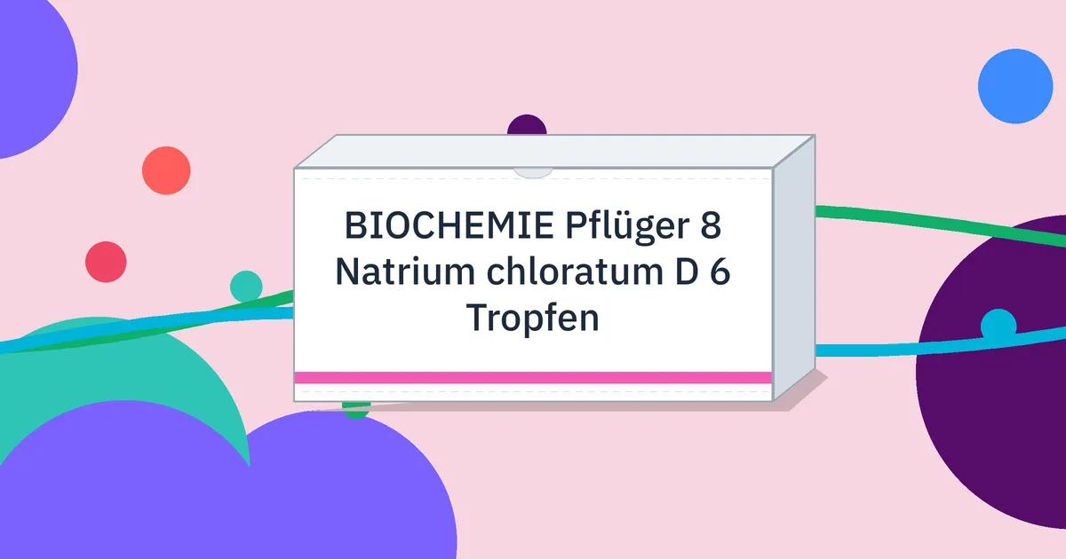 Symbolbild: Packung mit der Aufschrift BIOCHEMIE Pflüger 8 Natrium chloratum D 6 Tropfen (PZN 06324643) – Verfügbarkeit und Bezug in Apotheken in Frankfurt am Main