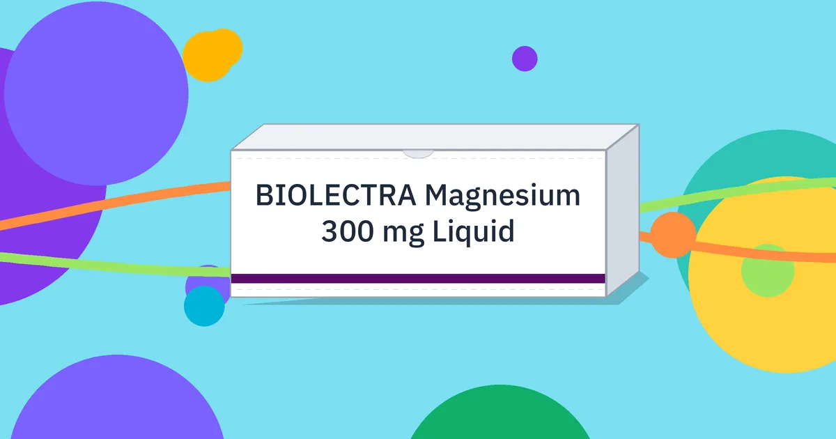 Symbolbild: Packung mit der Aufschrift BIOLECTRA Magnesium 300 mg Liquid (PZN 13986586) – Verfügbarkeit und Bezug in Apotheken in Frankfurt am Main