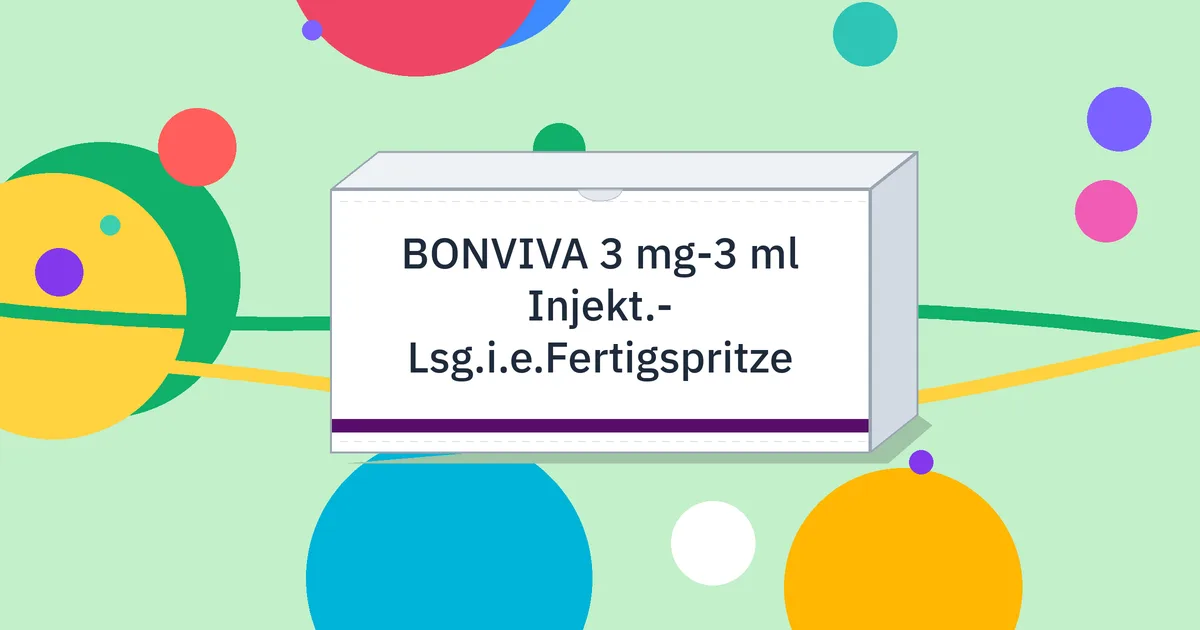 Symbolbild: Packung mit der Aufschrift BONVIVA 3 mg-3 ml Injekt.-Lsg.i.e.Fertigspritze (PZN 10044613) – Verfügbarkeit und Bezug in Apotheken in Frankfurt am Main