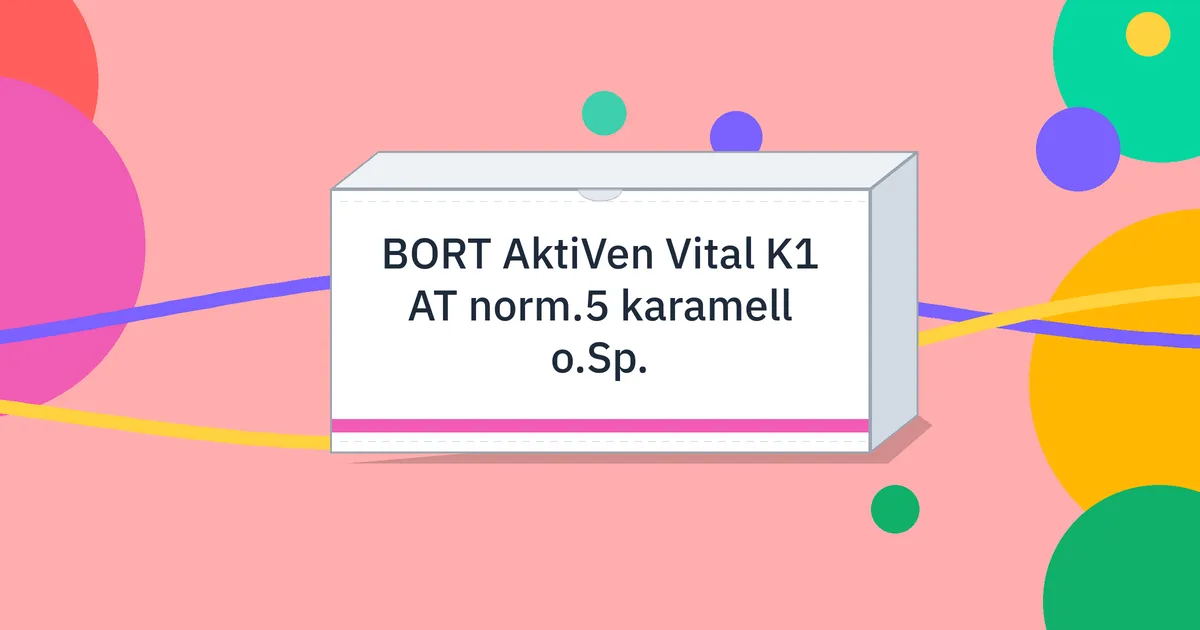 Symbolbild: Packung mit der Aufschrift BORT AktiVen Vital K1 AT norm.5 karamell o.Sp. (PZN 13736949) – Verfügbarkeit und Bezug in Apotheken in Frankfurt am Main