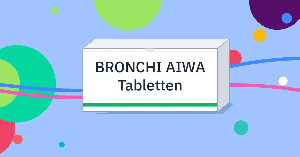 Symbolbild: Packung mit der Aufschrift BRONCHI AIWA Tabletten (PZN 16351902) – Verfügbarkeit und Bezug in Apotheken in Frankfurt am Main