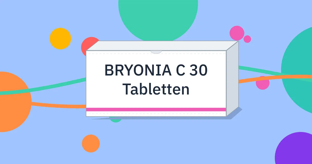 Symbolbild: Packung mit der Aufschrift BRYONIA C 30 Tabletten (PZN 04208134) – Verfügbarkeit und Bezug in Apotheken in Frankfurt am Main