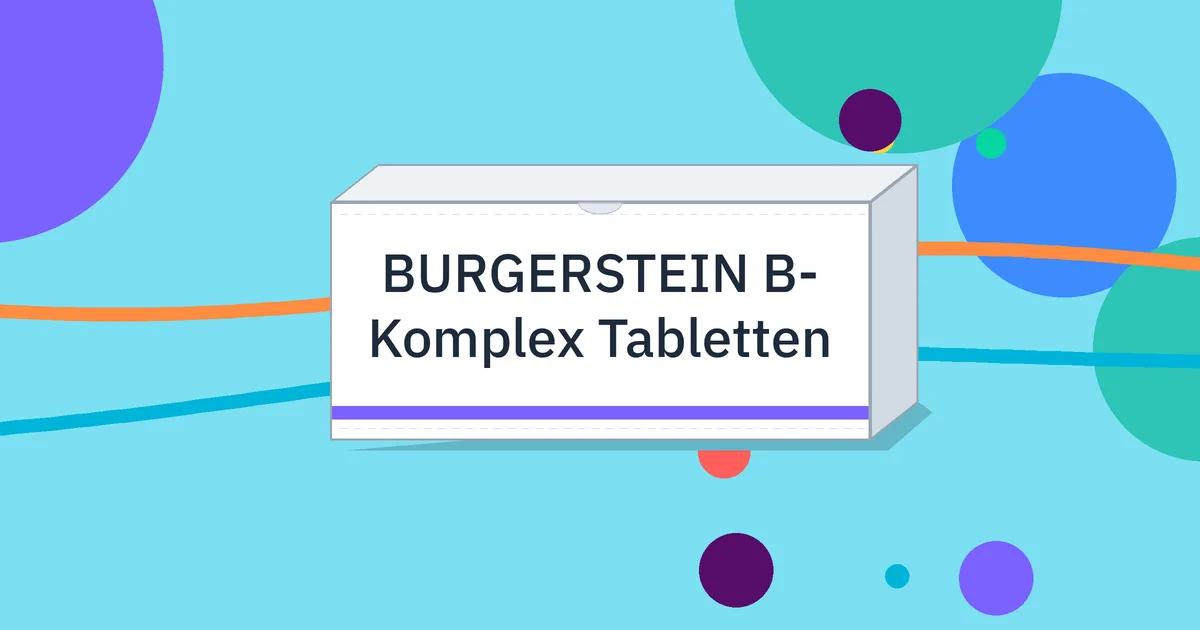 Symbolbild: Packung mit der Aufschrift BURGERSTEIN B-Komplex Tabletten (PZN 17521039) – Verfügbarkeit und Bezug in Apotheken in Frankfurt am Main